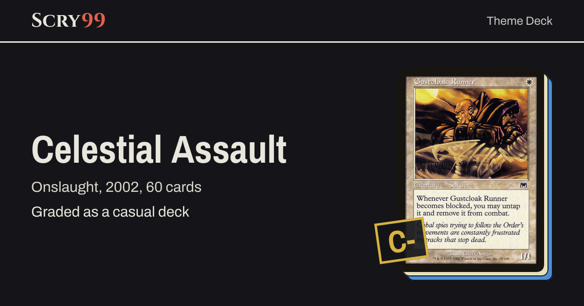 Celestial Assault: Theme Deck decklist and grade (Onslaught) · Scry99